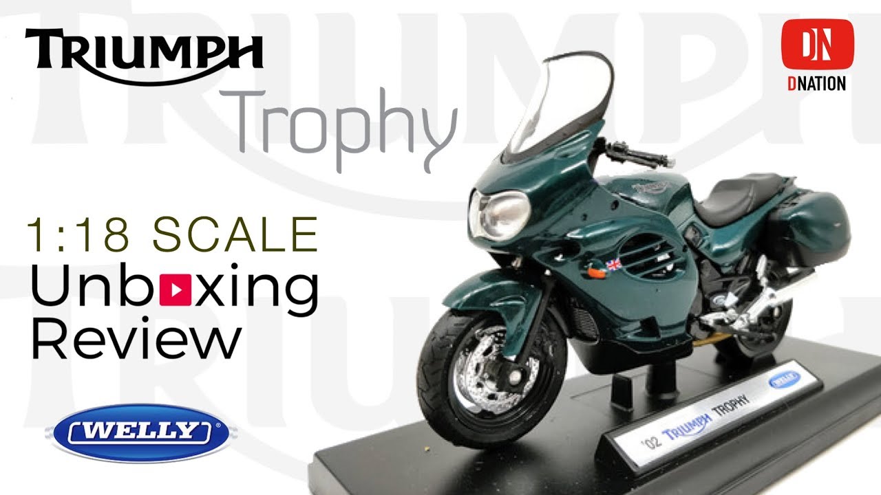 Unboxing Triumph Trophy 1:18 scale Motorcycle manufactured by Welly ...
