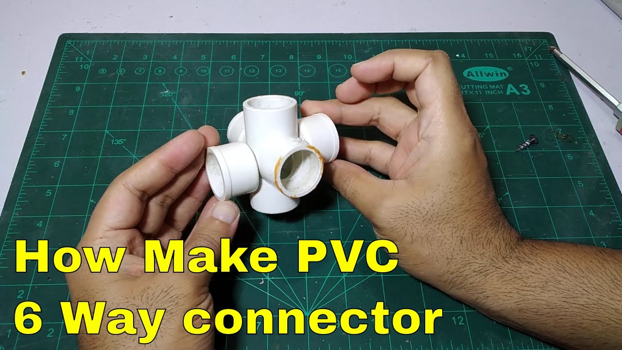 how to make PVC 6 way connector - YouTube