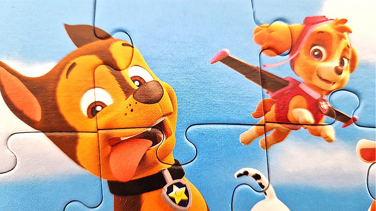 PAW PATROL Puzzle Kids - Chase Rubble Skye and Marshall - YouTube