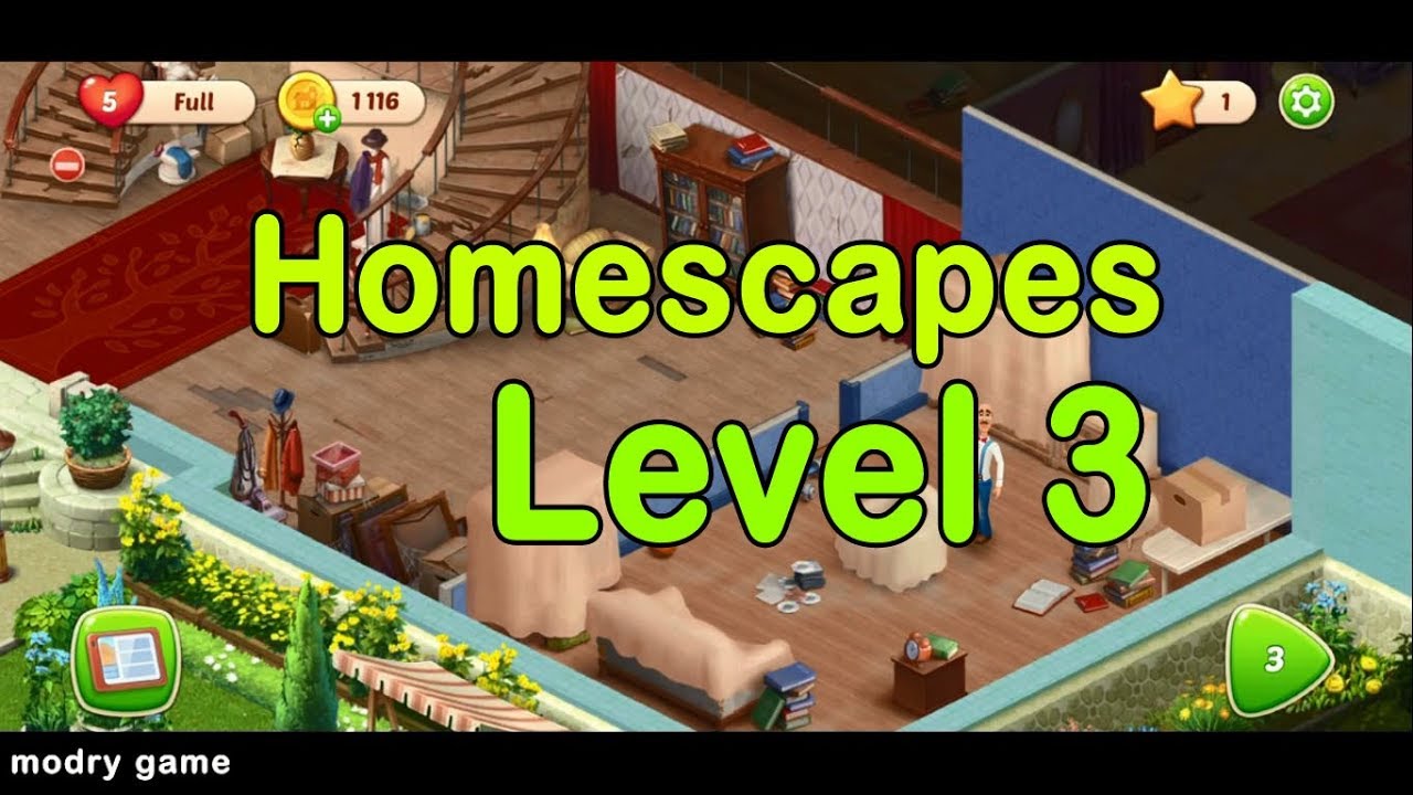 꿈의집 homescapes level 3 - YouTube
