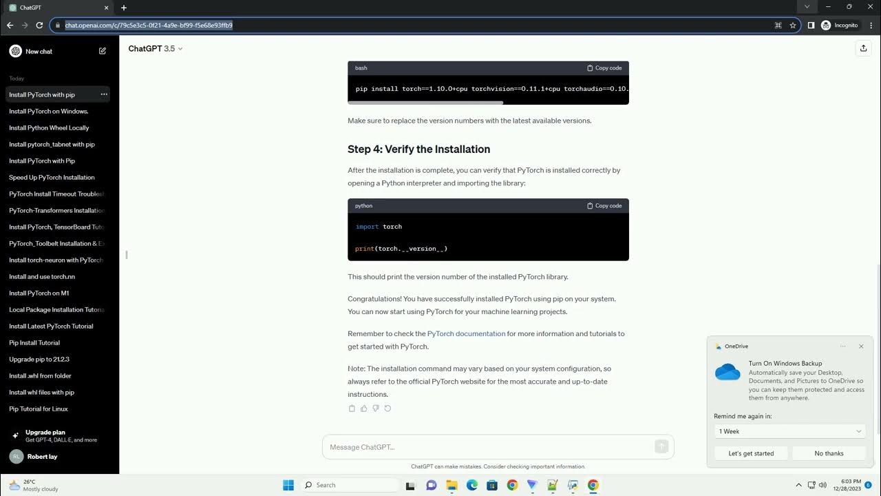 How To Install Pytorch Using Pip Youtube