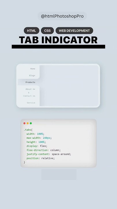 Tab Indicator Animation Using Html And Css Html Css Viral Viralshort Shorts Youtube