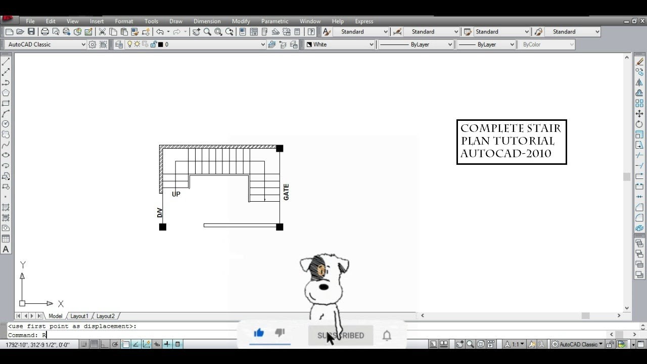 Stair plan || 2D drawing || AutoCAD stair plan tutorial - YouTube