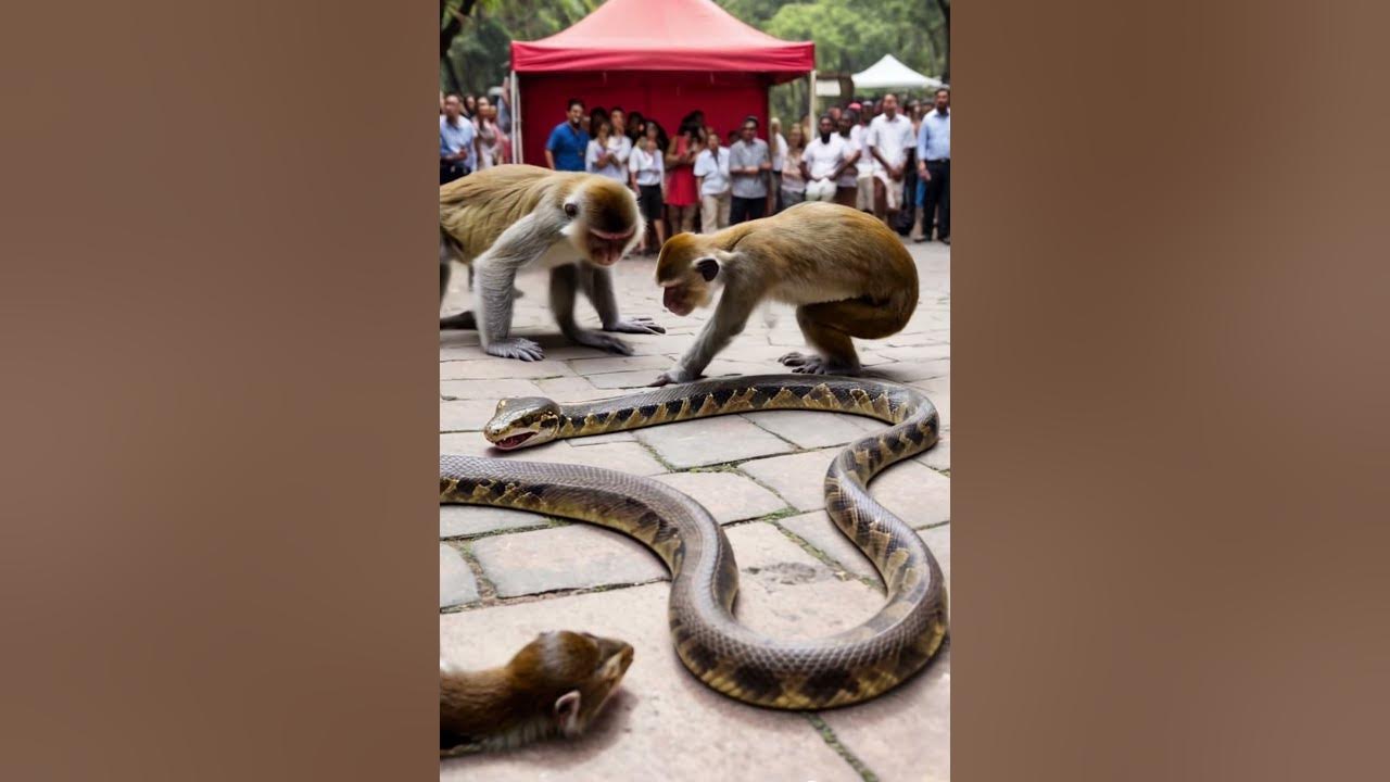 Clash of Nature: Monkey vs. Python Showdown!#MonkeyVsPython # ...