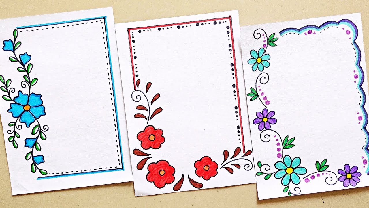 3 Quick and easy design borders for project work|Project design borders ...