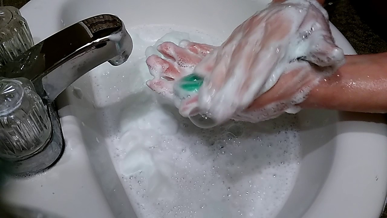 Asmr lathering Irish spring original soap sliver - YouTube