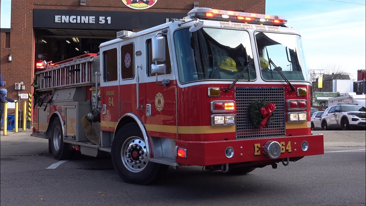 Philadelphia Fire Department Engine 64 -51 Responding - YouTube