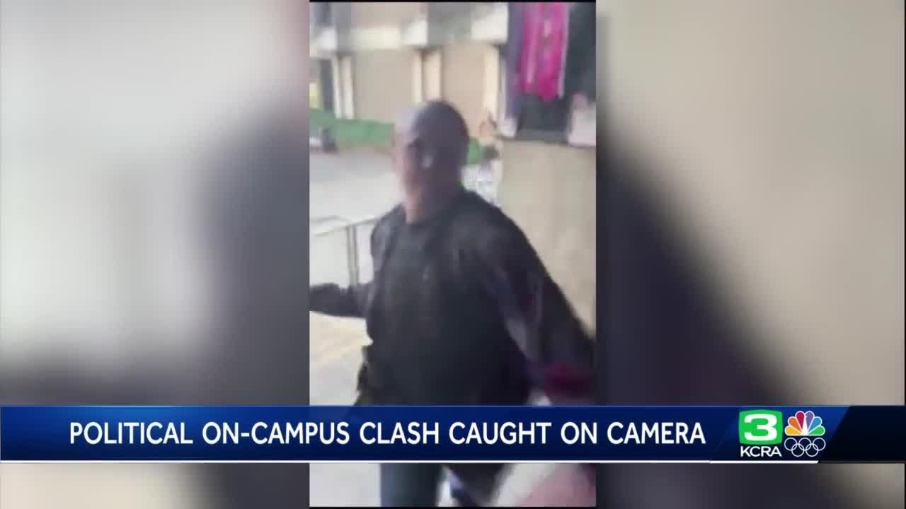 Political on-campus clash caught on camera - YouTube
