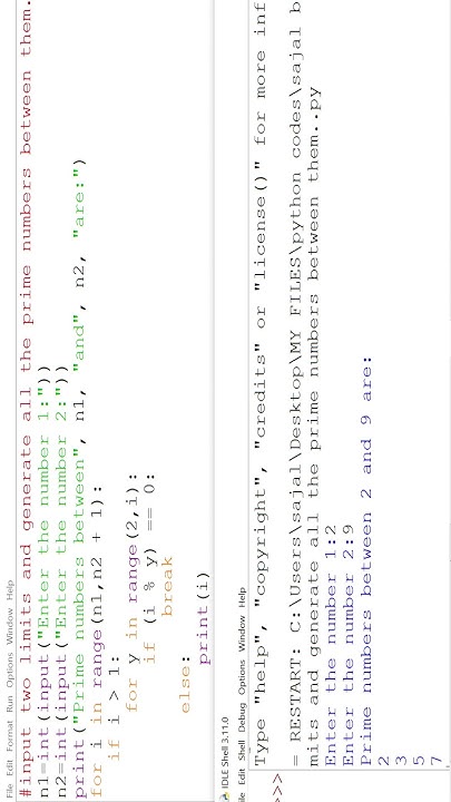 Generate Prime Numbers Between Two Limits In Python Shorts Python Youtube