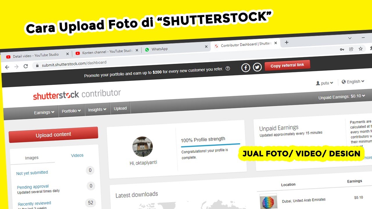 CARA UPLOAD FOTO DI SHUTTERSTOCK - YouTube