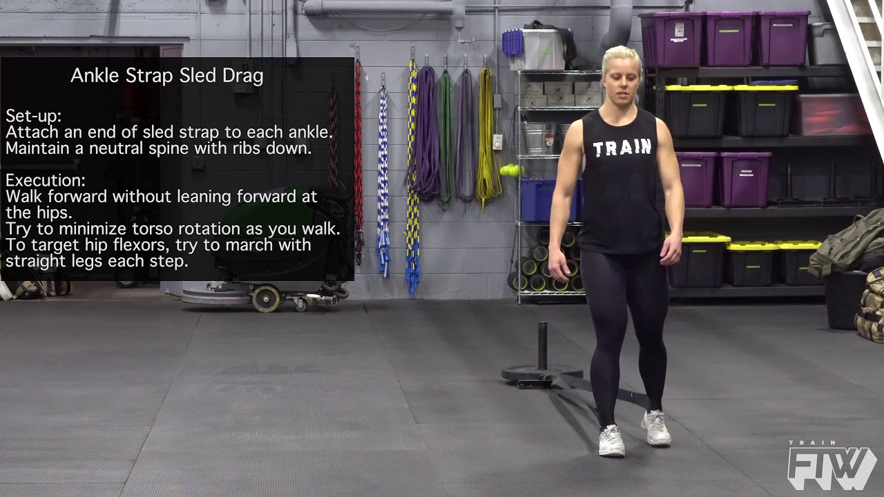 Ankle Strap Sled Drag - YouTube