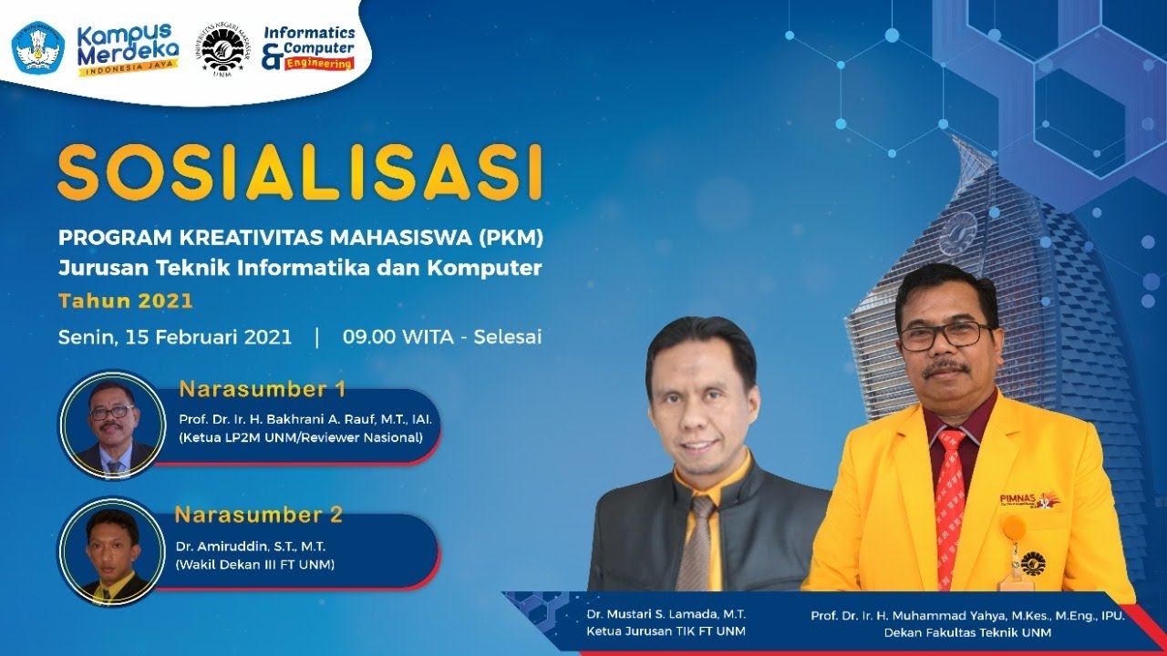 Sosialisasi Program Kreativitas Mahasiswa JTIK FT UNM - YouTube