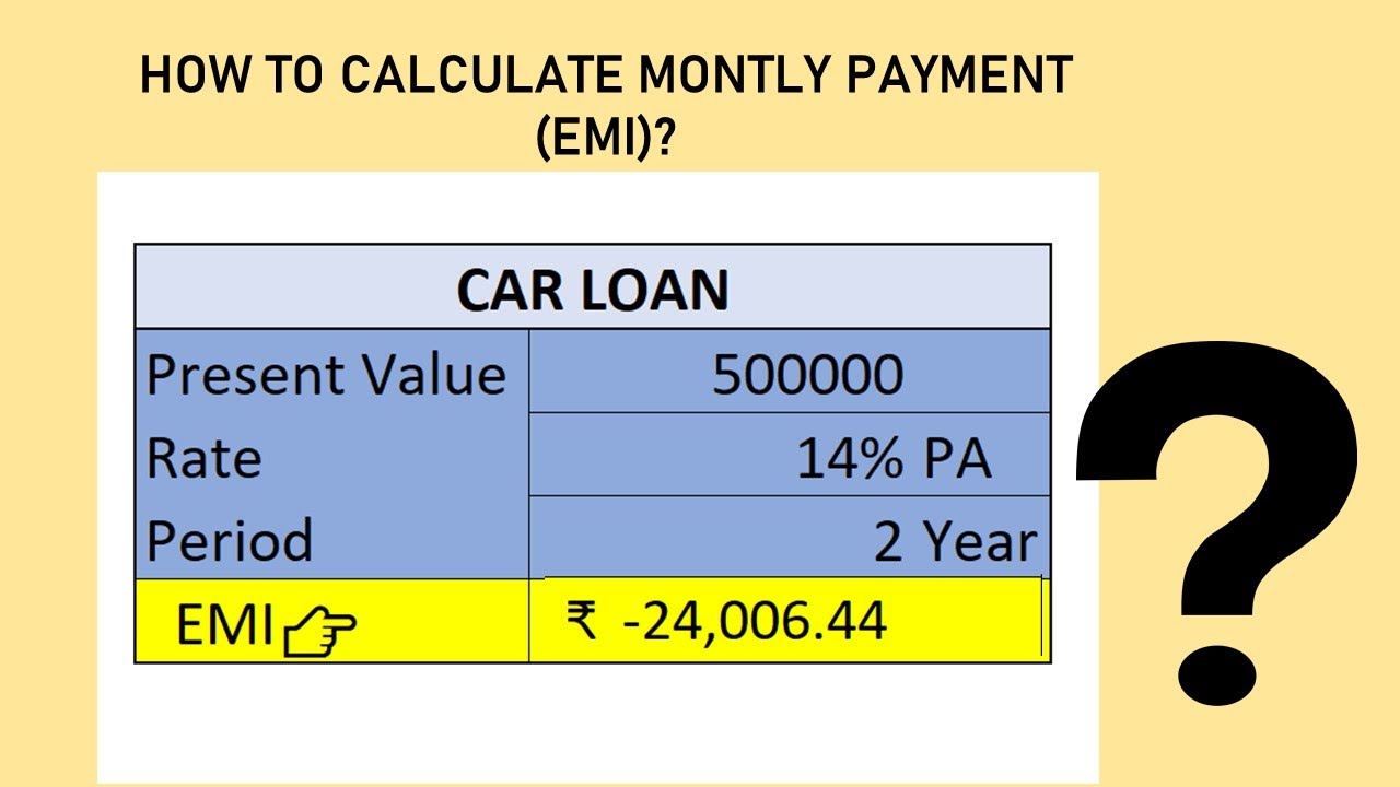 HOW TO CALCULATE MONTHLY PAYMENT With The Help Of PMT Formula In HINDI how-to-calculate-monthly-payment-with-the-help-of-pmt-formula-in-hindi