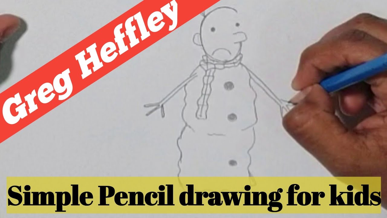 Simple Pencil Drawings for Kids-how to draw-Greg Heffley in Diary of a ...