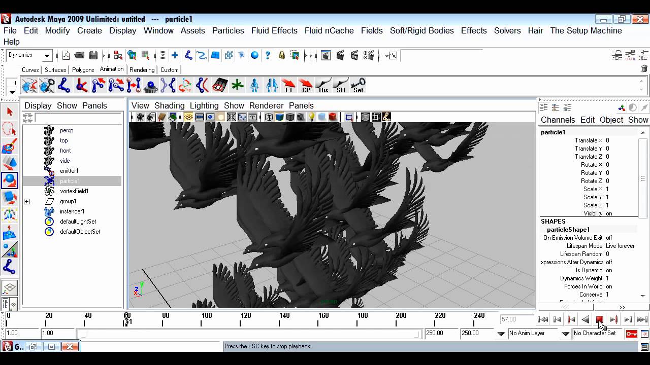 Maya Tutorial: Flock of Birds using Particle Dynamics - YouTube