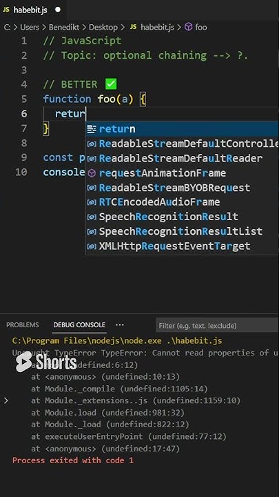 馃捇 Javascript Optional Chaining On Objects Programming Javascript Coding Shorts Tutorial