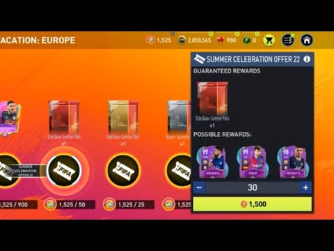 FIFA Mobile 30 Elite Base+ Summer Packs Opening - YouTube
