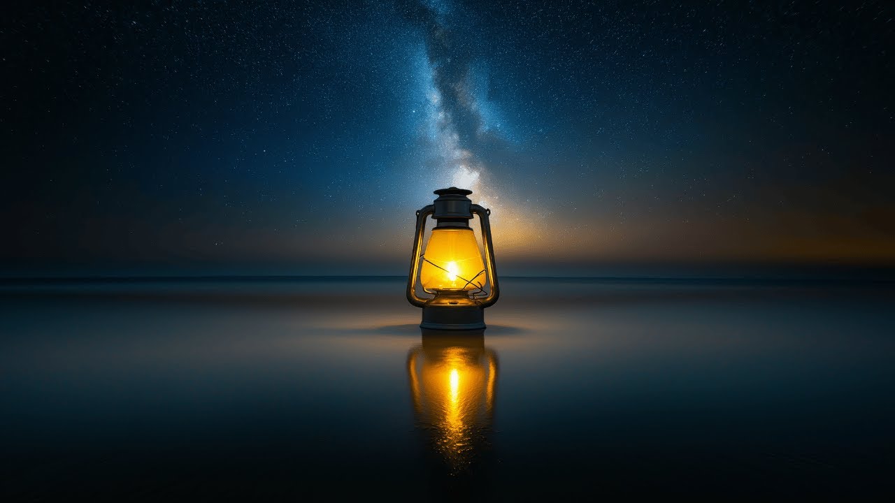 Floating Lantern in Cosmic Waters | Soothing Meditation Music for ...