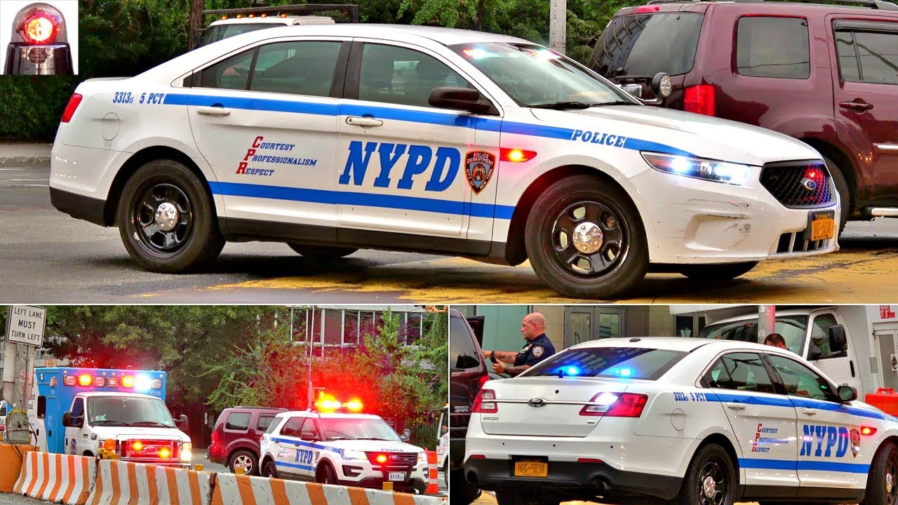 NYPD Slicktop Police Car on Scene - Car Accident - YouTube