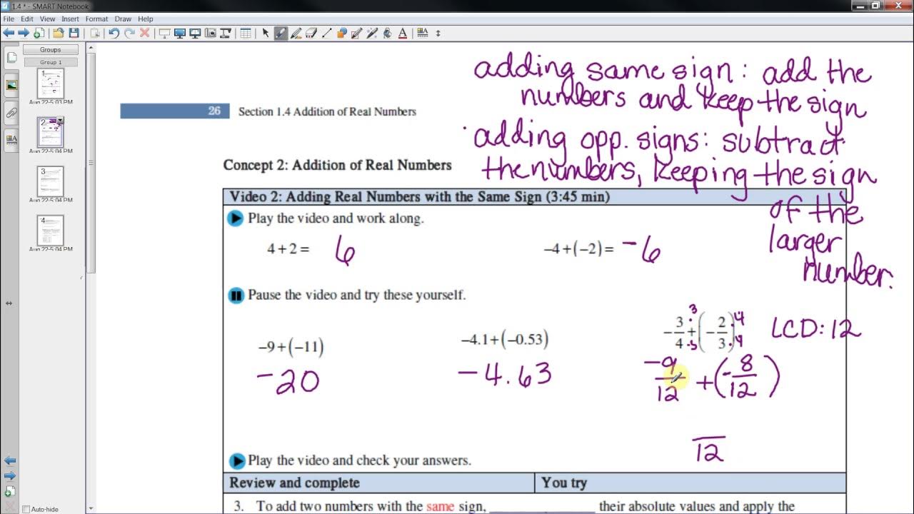 Adding Real Numbers - YouTube