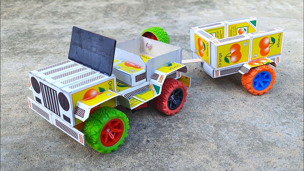 How to make a Jeep from Matchbox with Trailer | DIY matchbox Car ...