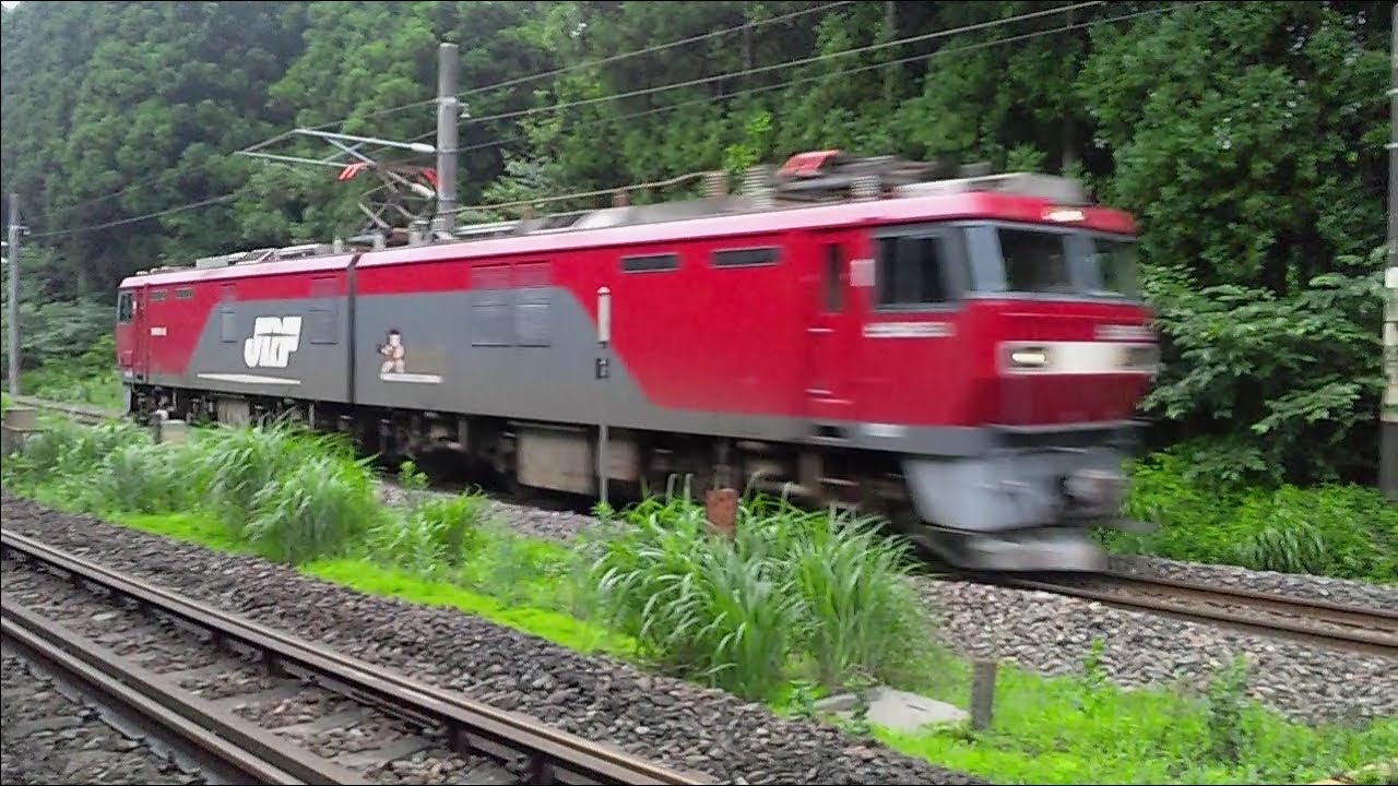 EH500-53 単行機関車列車 単9177レ - YouTube
