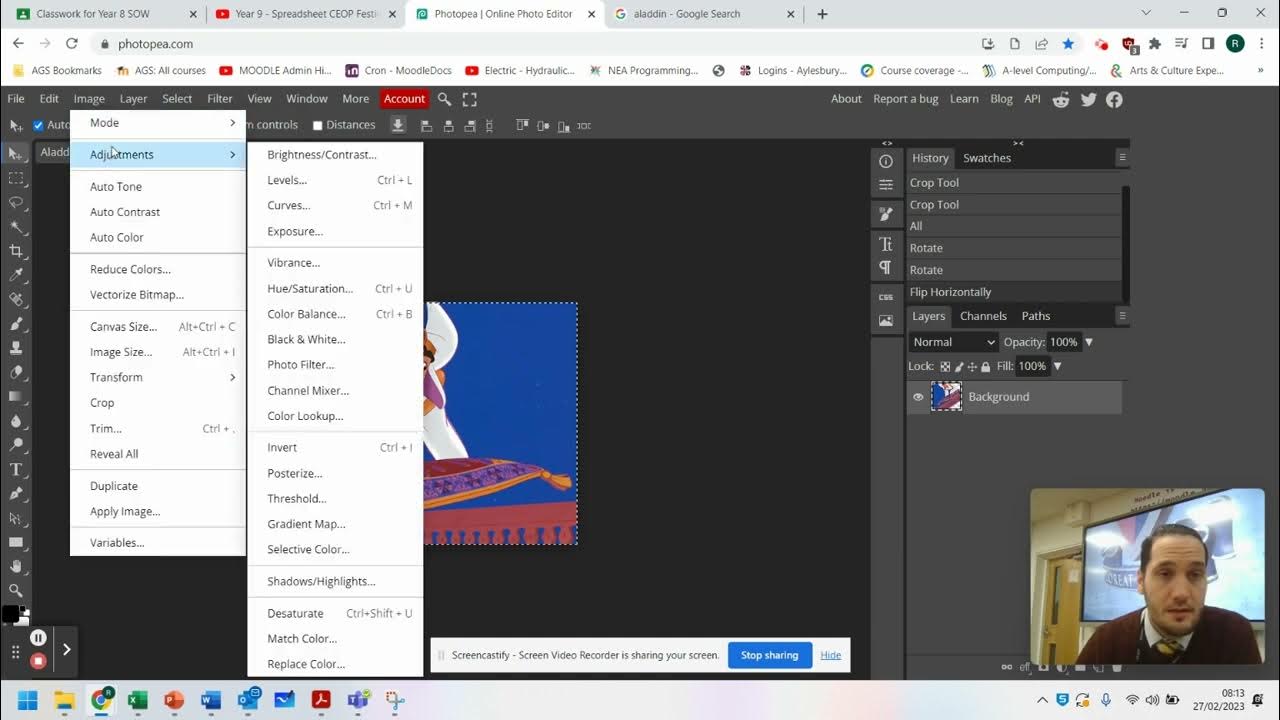 Lesson 1 - Photopea - How to Crop, Rotate and Colourise - YouTube