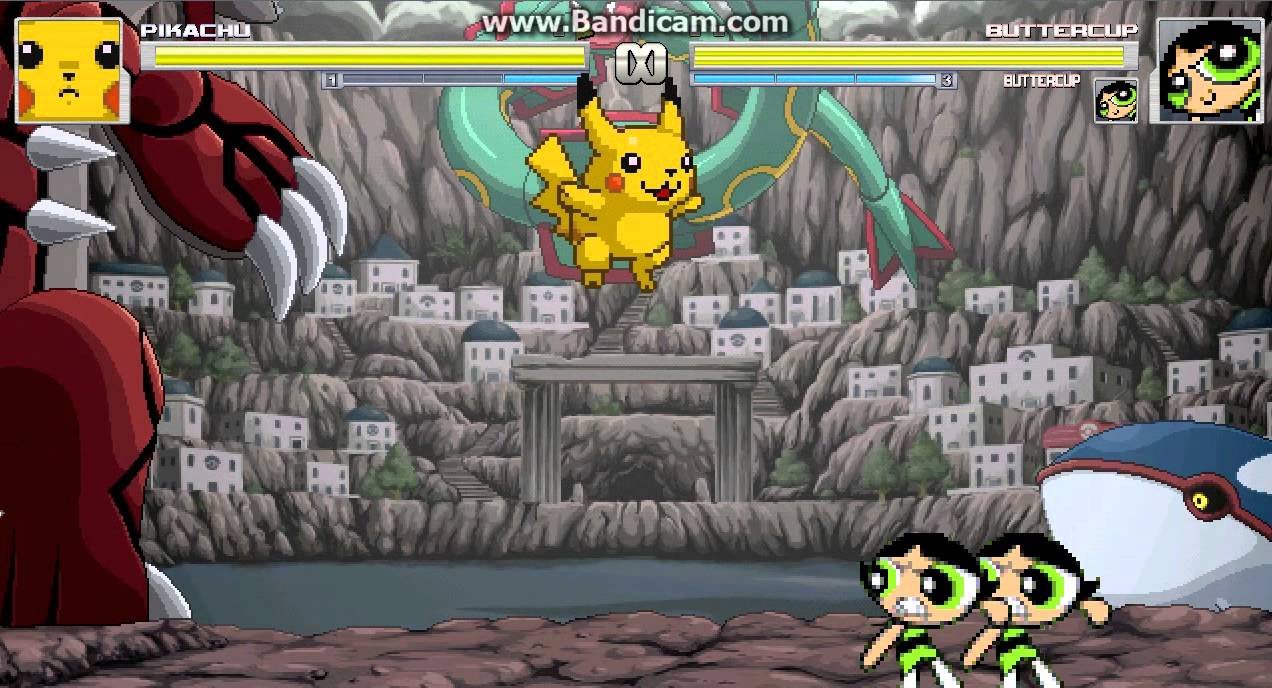 Mugen battles #16 Pikachu(me) Vs two Buttercups - YouTube