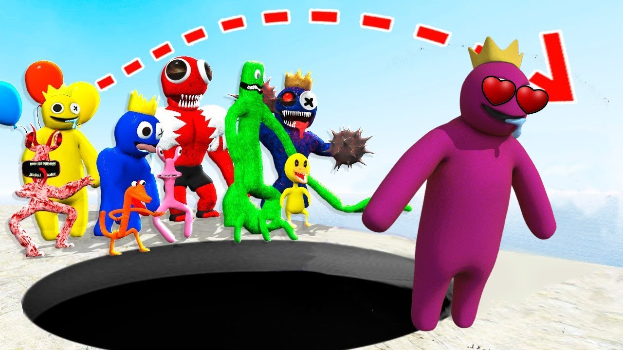 Who has the Longest Jump? 🌈 Rainbow Friends vs Cursed Rainbow Friends ...