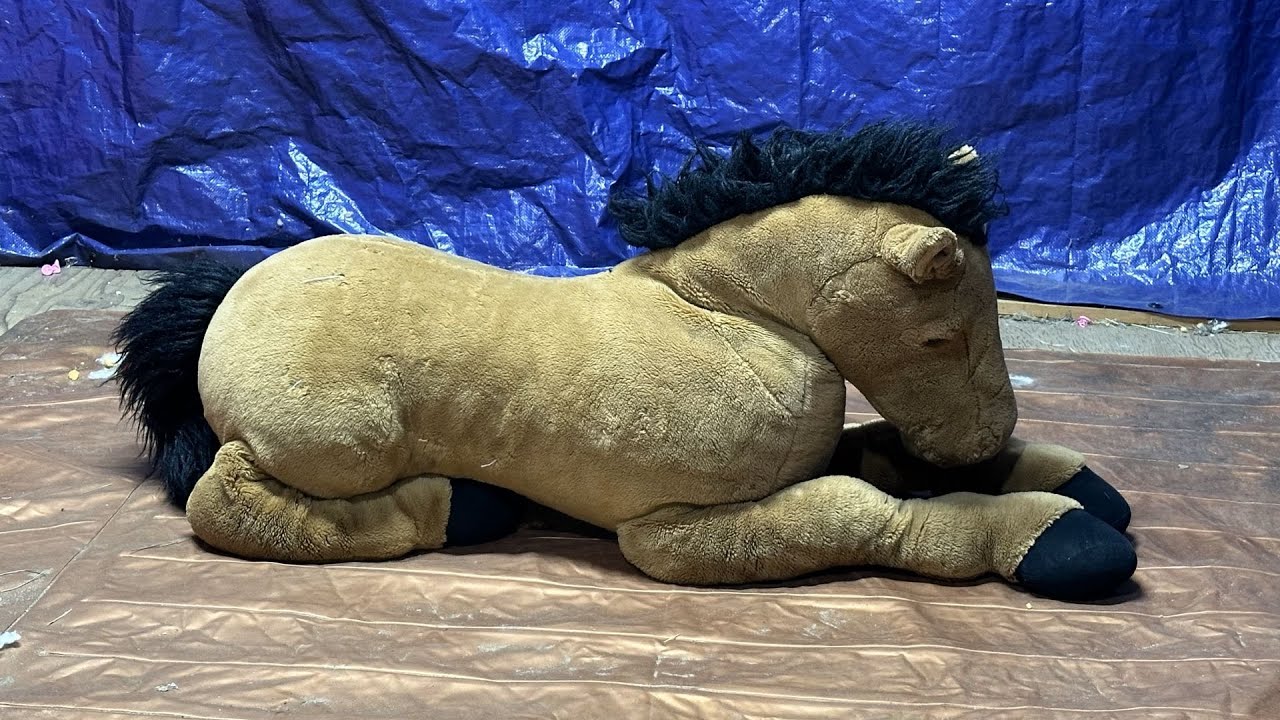 Destroy Huge E&J Stuffed Animal Horse Plush Toy - YouTube