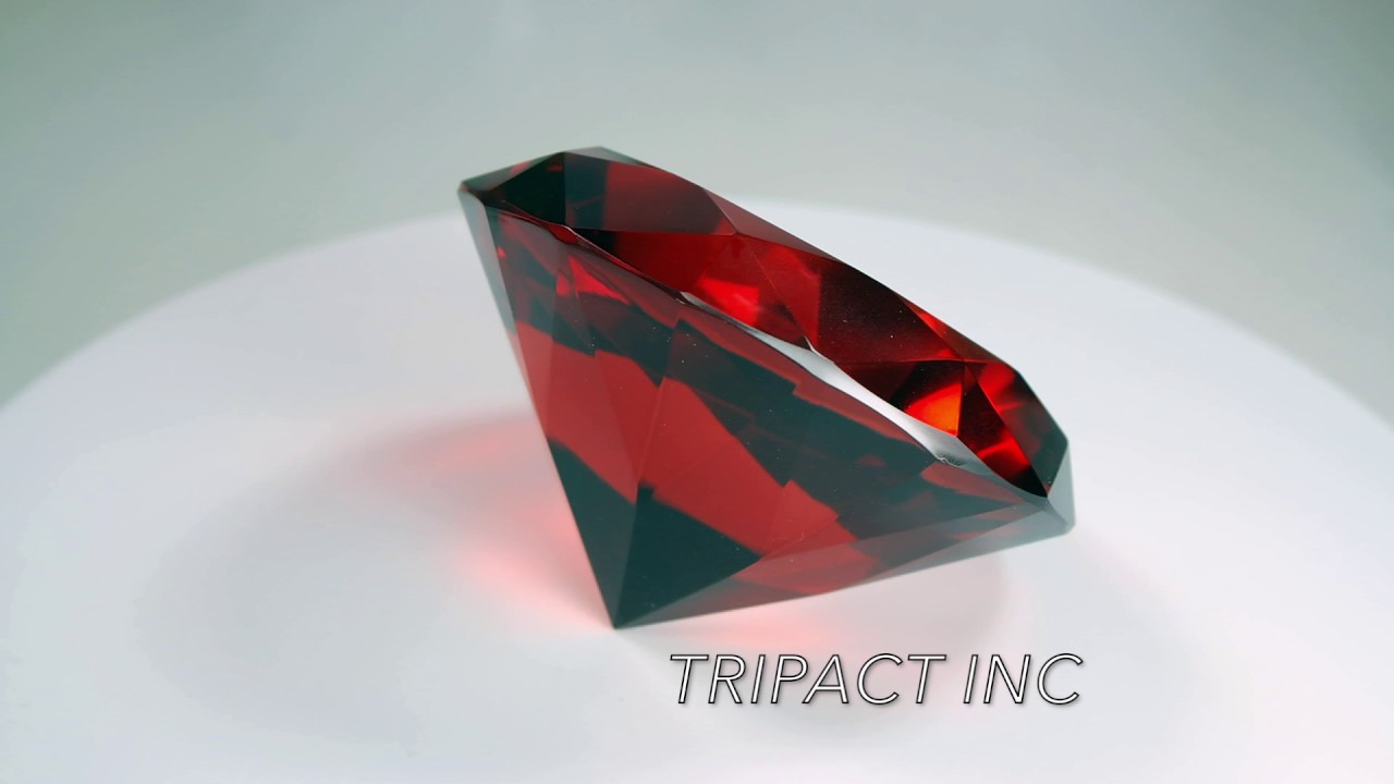 Tripact Crystal Diamond Shaped Jewel Paperweight 80mm Diameter - Red ...