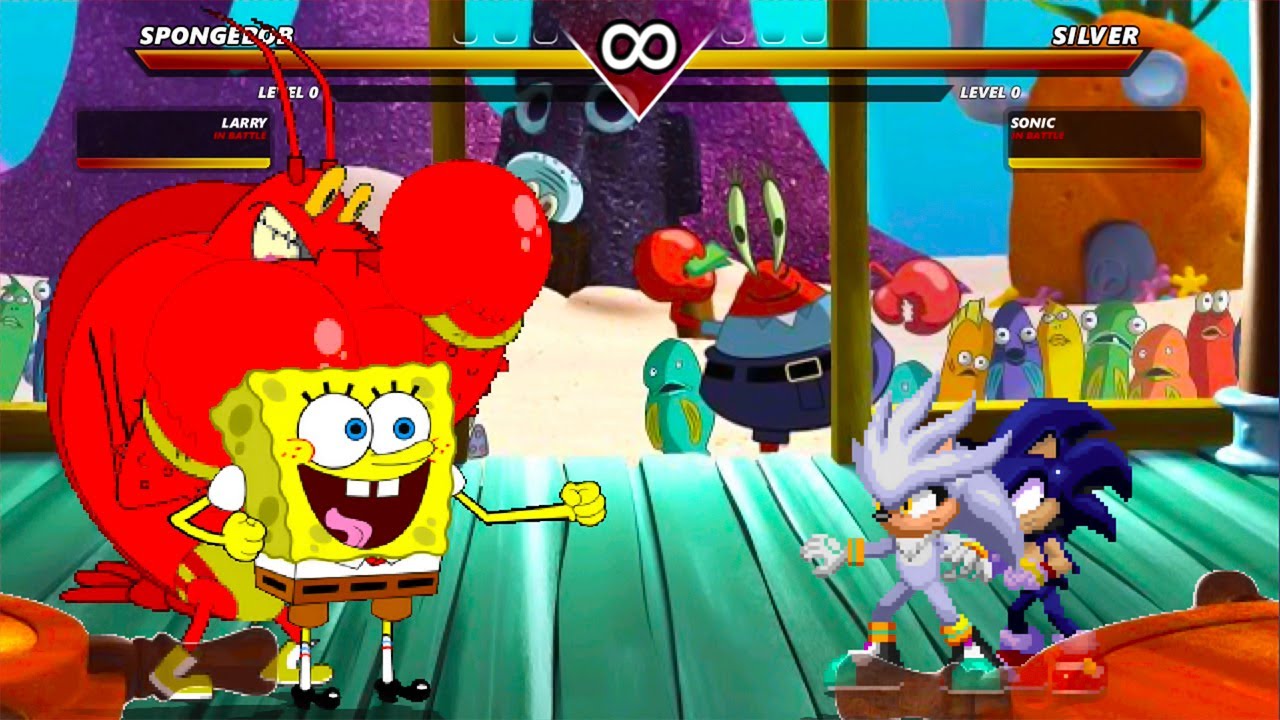 Spongebob Squarepants and Larry vs Sonic and Silver From Sonic the ...
