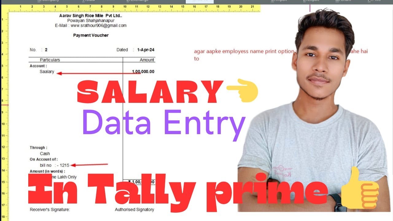 #tally ! # Tally Prime Salary Data Entry with complete details # ...