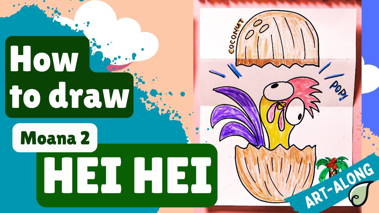How to Draw Hei Hei from Moana 2 | Art Along - YouTube