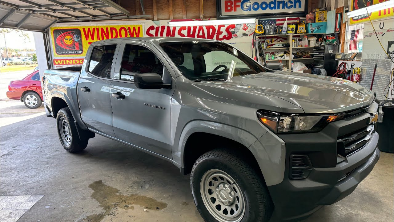 Window Tint on a 2023 Chevy Colorado 20% on a two front and a Limo bar ...