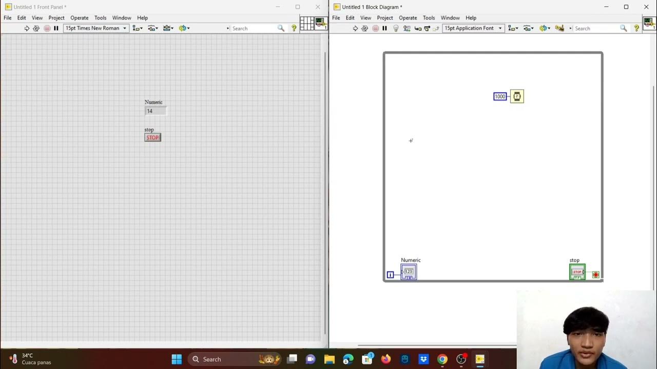 Latihan Labview (WHILE LOOP, NUMERIC, SHIFT REGISTER) - YouTube