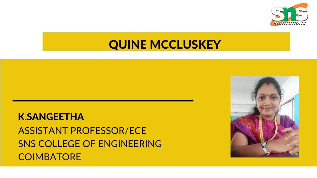 Quine McCluskey method of Boolean Minimization | Analog and Digital ...
