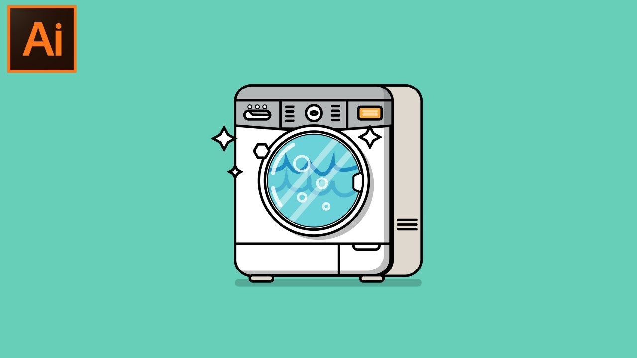 How to Create Flat Line Vector Design in Adobe Illustrator CC - YouTube