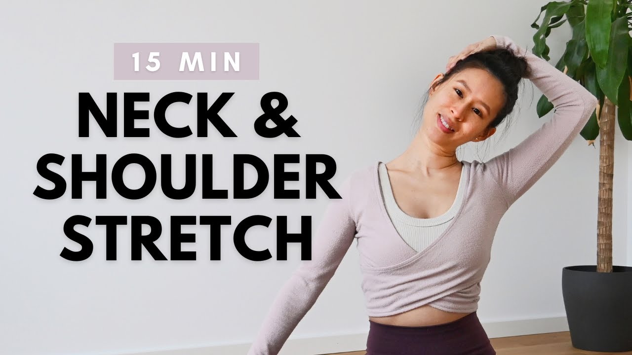 15 MIN NECK & SHOULDER STRETCH - relieve tension and relax | Jacqui Noel Yoga - YouTube
