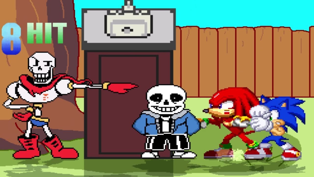 SANS & PAPYRUS VS SONIC & KNUCKLES | FUNNY GAMING - YouTube