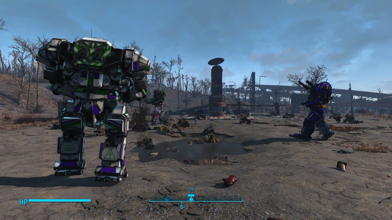 Fallout 4 Mechout 23rd Century Combat and Ridable Bots. - YouTube