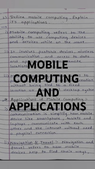 Mobile computing || Mobile Computing Applications || #computing #easynote - YouTube
