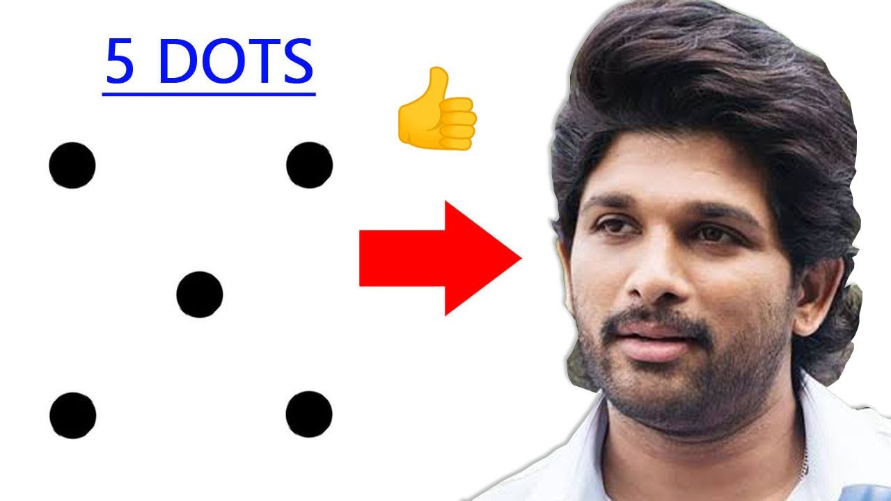 How to draw Allu Arjun drawing from 5 dots easy - Allu Arjun drawing ...