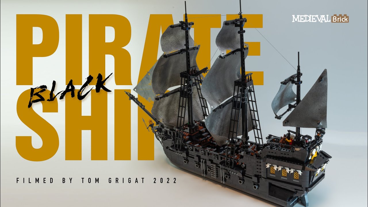 Black pirate ship from Medieval Brick - assembled in stop-motion - YouTube