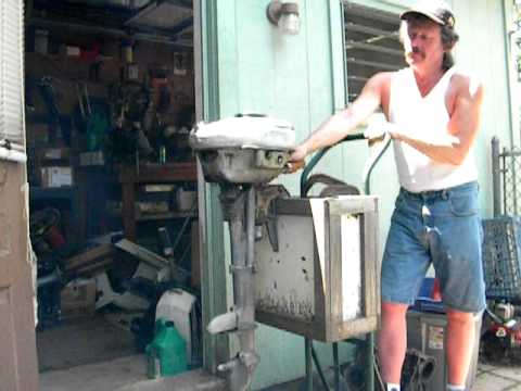 South Bend Bendix Eclipse air cooled vintage outboard running 1939 - YouTube