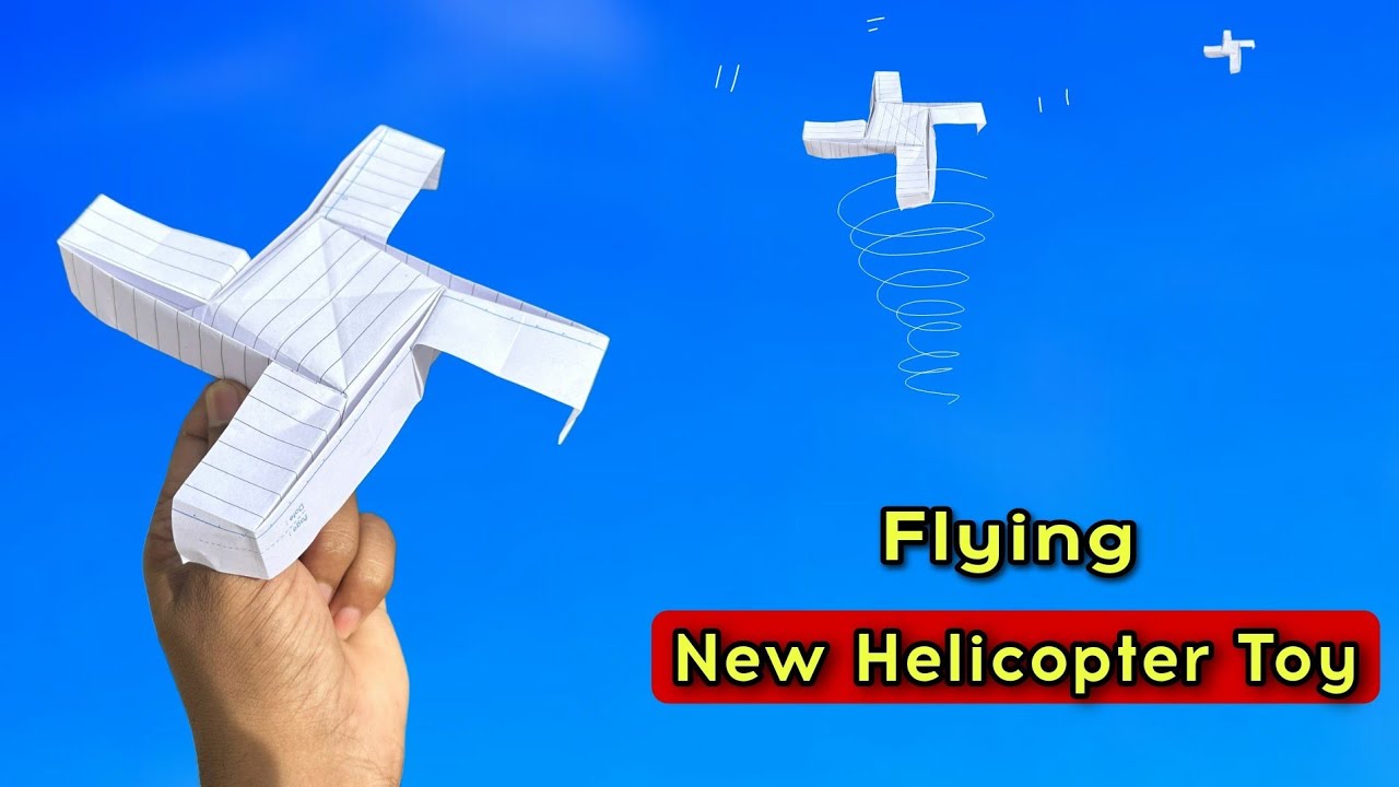 new flying helicopter toy, notebook paper flying toy helicopter, paper ...