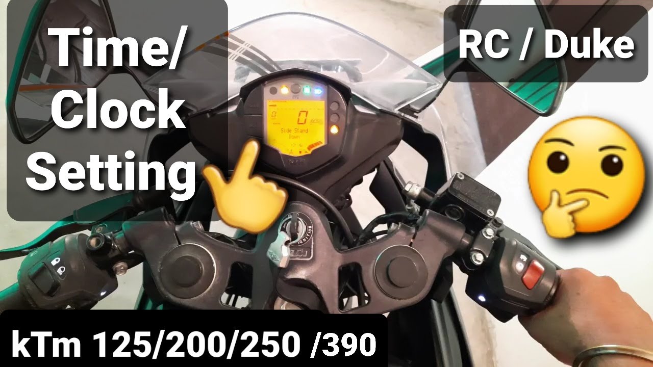 How To Set/Adjust Time In KTM Digital Display | RC/Duke 125/200/250/390 ...