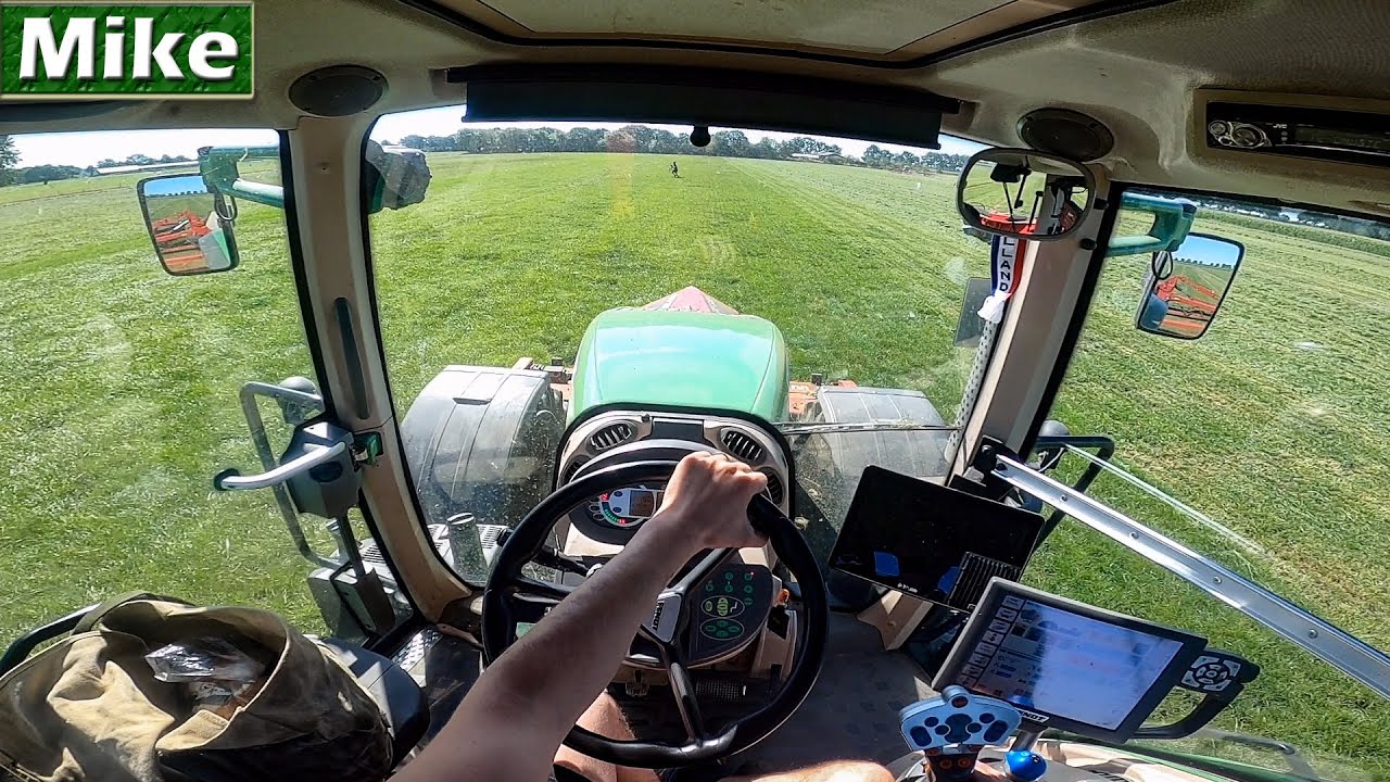 Cab View | Fendt 930 with 12,30m Kongskilde Triple Mowers - YouTube