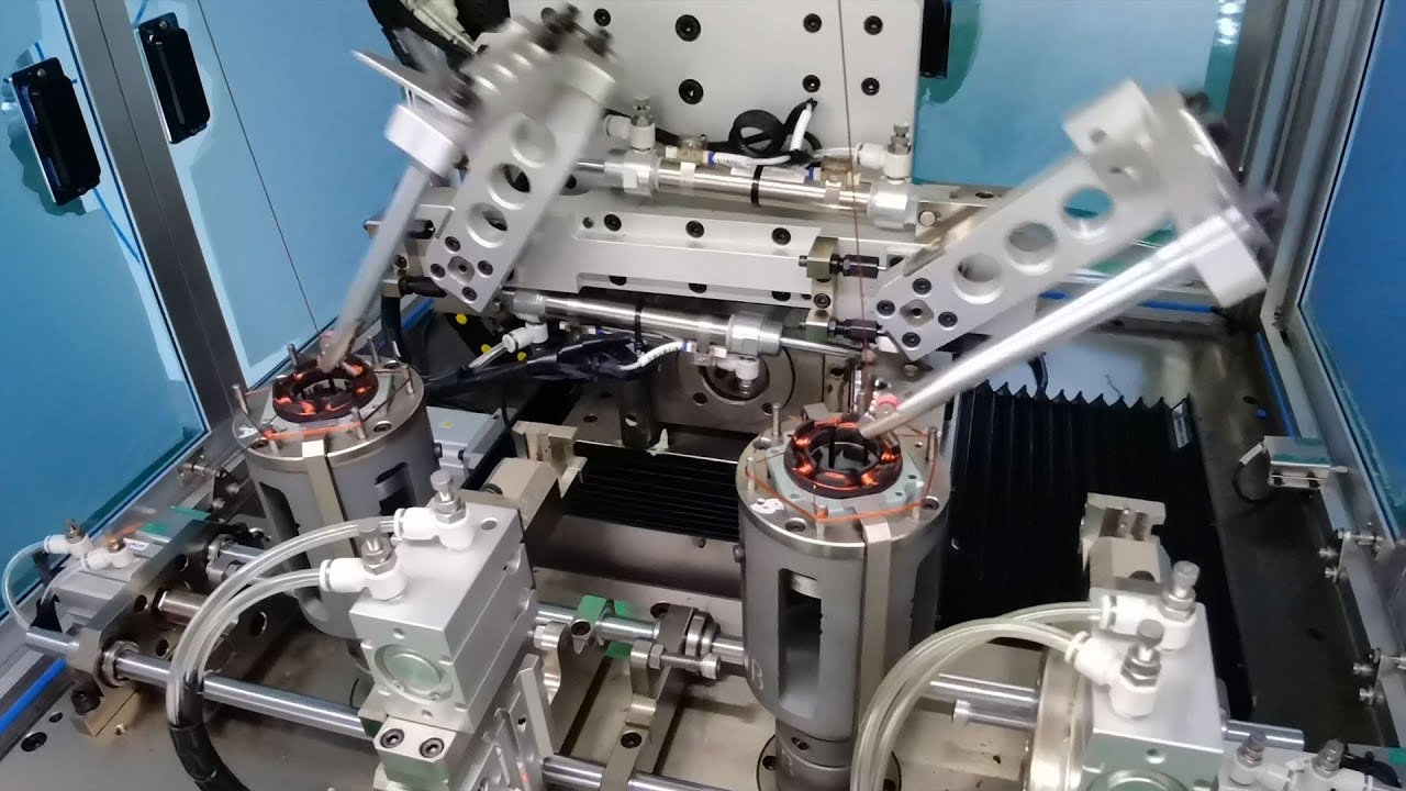 BLDC stator winding machine/2 stations automatic needle coil winding ...