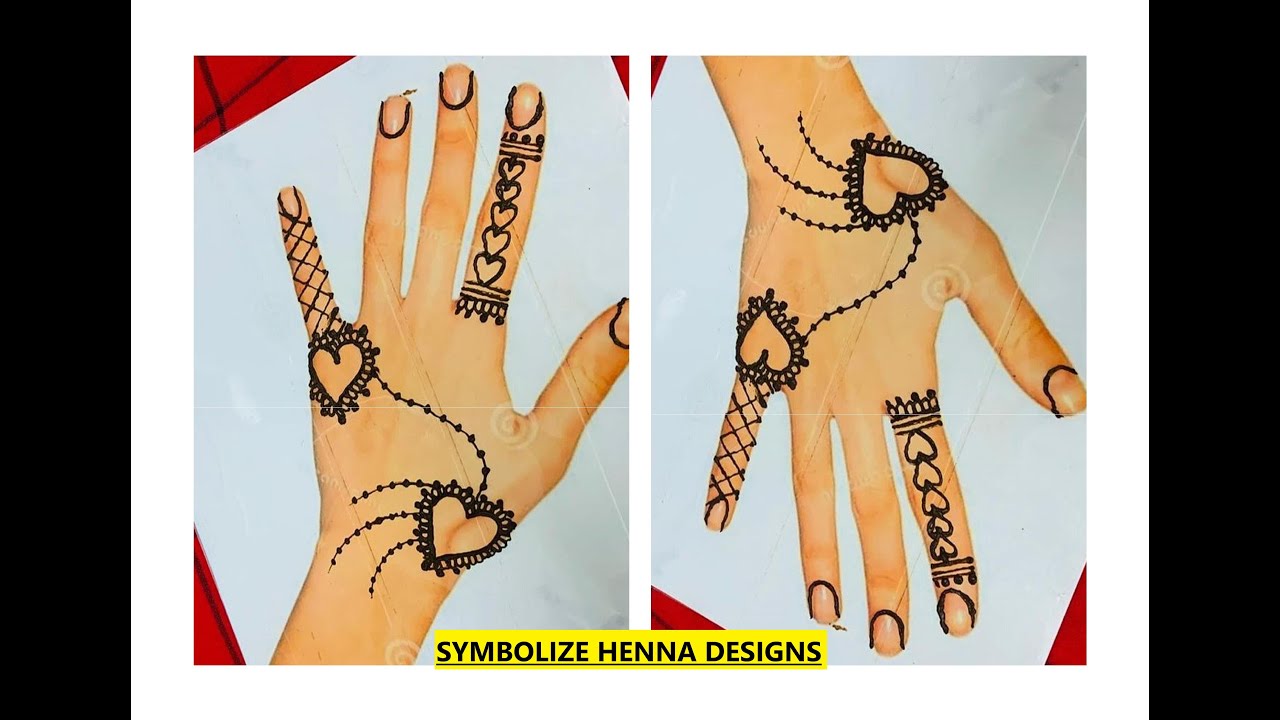 Simple Love Heart henna design 354 - YouTube